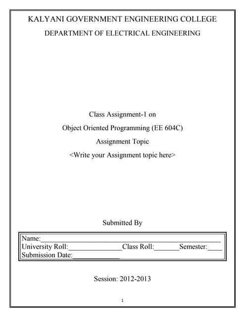 Lab assignment format | PDF