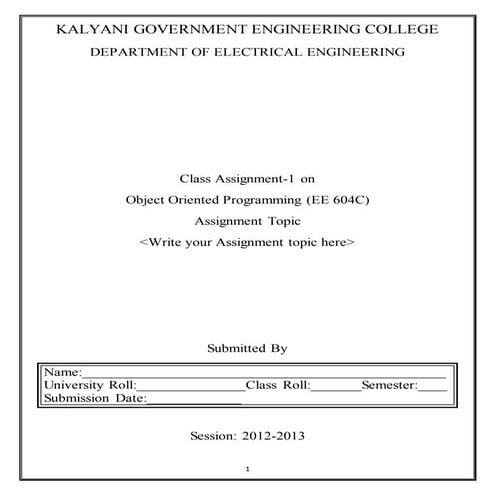 Class assignment format | DOCX | Computing | Technology & Computing
