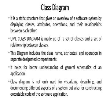 Class Diagram note for software engineering | PPTX