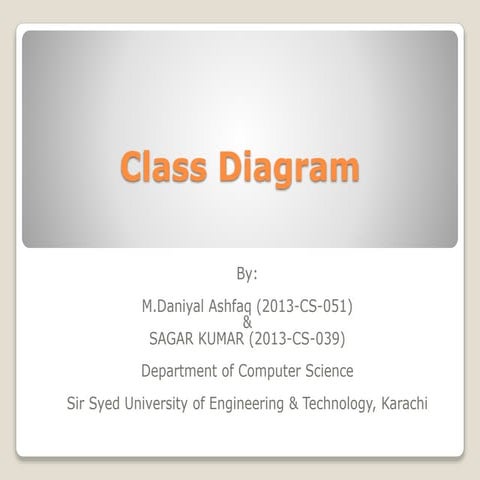 Class diagram by sagar & daniyal | PPT