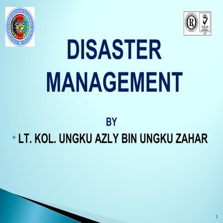 Introduction To Disaster Management Malaysian Perspective Ppt