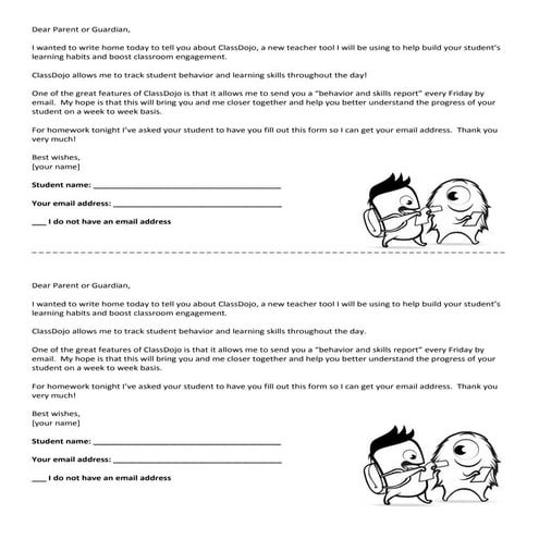 Class dojo parent_letter | PDF