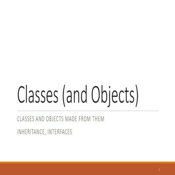 Classes and Objects Explained | PPT