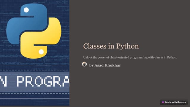Presentation On Classes In Python Programming Language Ppt