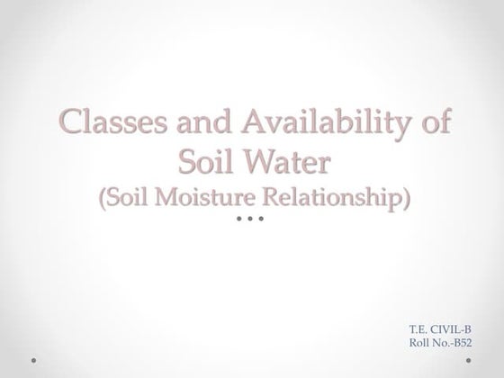 Soil moisture constants | PPTX