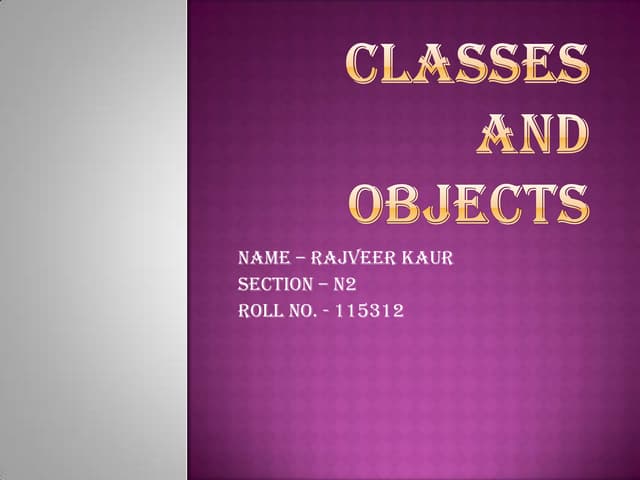 Classes And Objects Ppt 1152