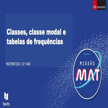 Classes, classe modal e tabelas de frequências.pptx......................... | PPTX