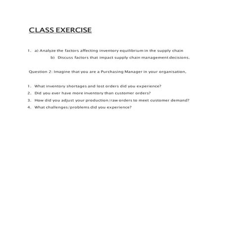 Class exercise | PDF