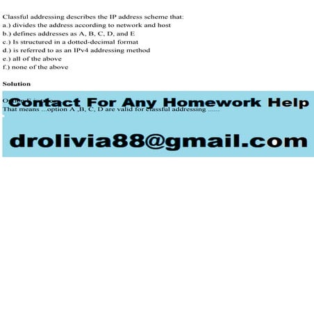 Classful Addressing Describes The Ip Address Scheme Thata Dividpdf 