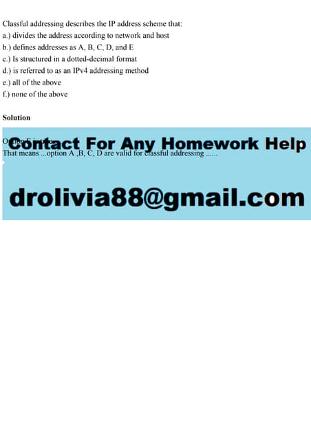 Classful Addressing Describes The Ip Address Scheme Thata Dividpdf