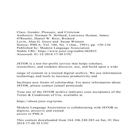 Class, Gender, Pleasure, and CriticismAuthor(s) Norman.docx