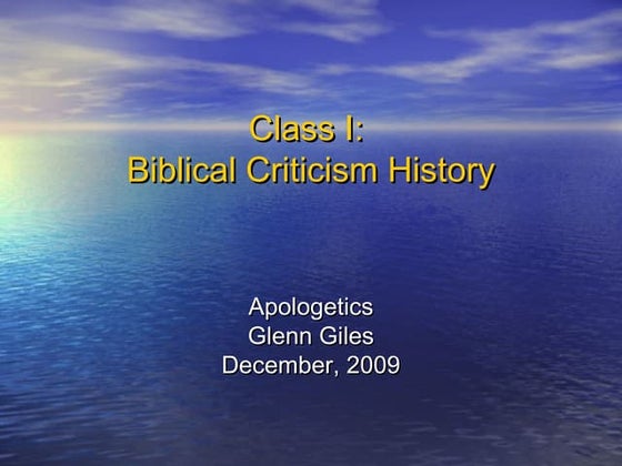Historical criticism | PPTX