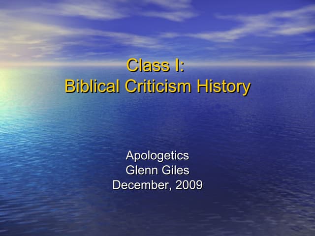 Historical criticism | PPTX