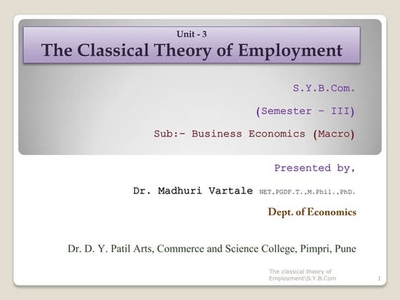 Theories of Employment | PPTX | Job Market | Economy