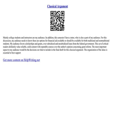 Classical Argument | PDF