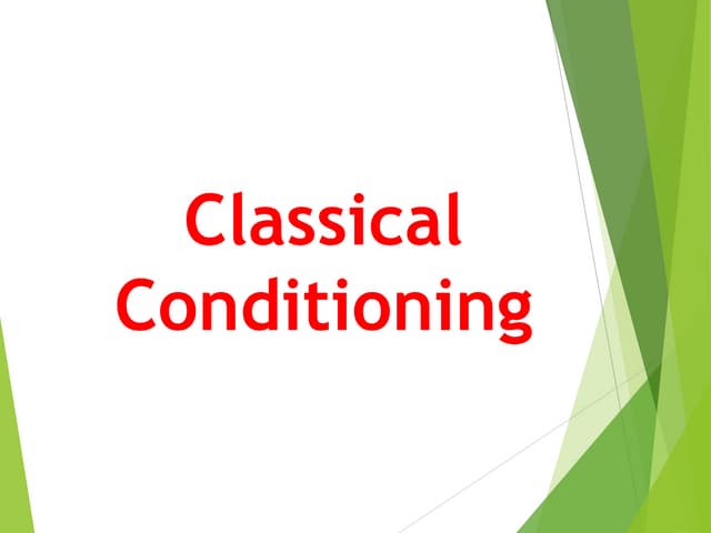 Principles of classical conditioning | PPTX