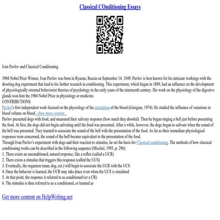classical conditioning theory and its implications | PPTX