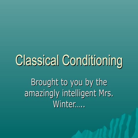 Classical conditioning notes | PPT