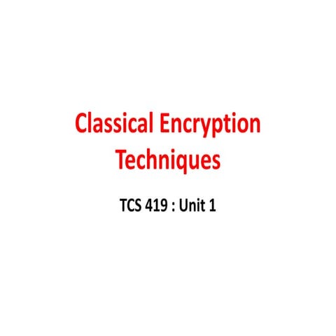Classical Encryption Techniquespdf 