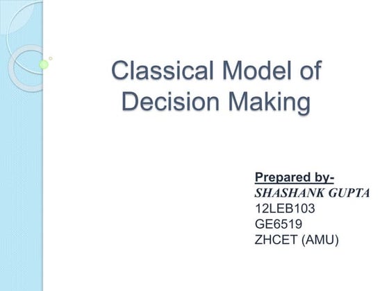 Decision Making Model | PDF