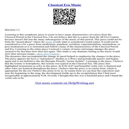 Classical Music Essay | PDF