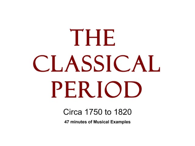 Classical period | PPT