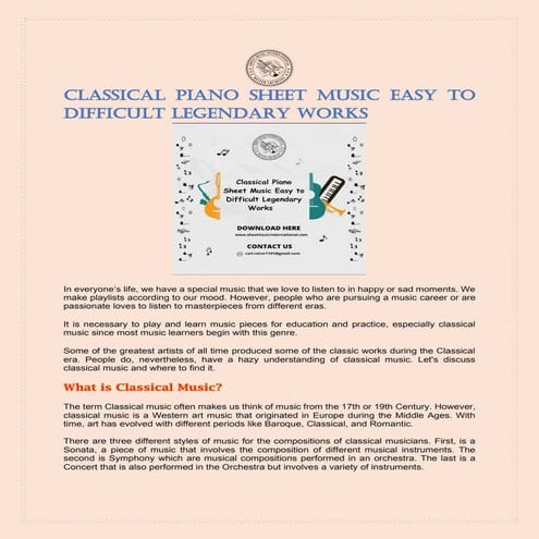 Classical Piano Sheet Music Easy to Difficult Legendary Works .pdf