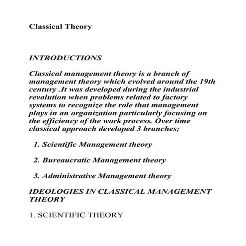 Classical theory | DOCX