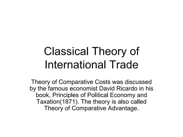 Absolute advantage theory | PPTX