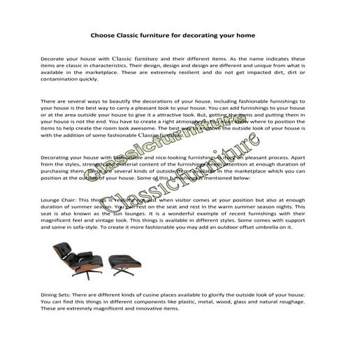 Home Furnishings | PPTX