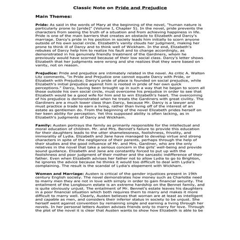 Classic note on pride and prejudice | PDF