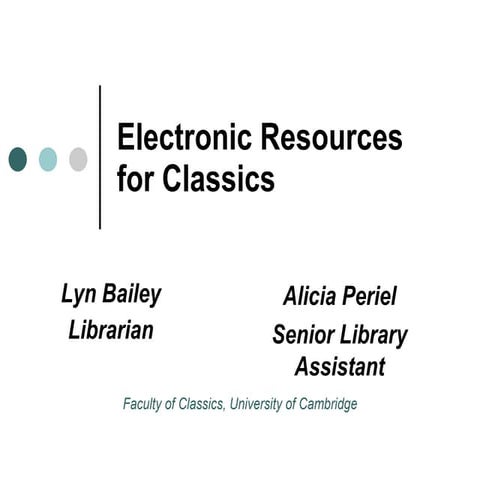 Classics electronic resources | PPT