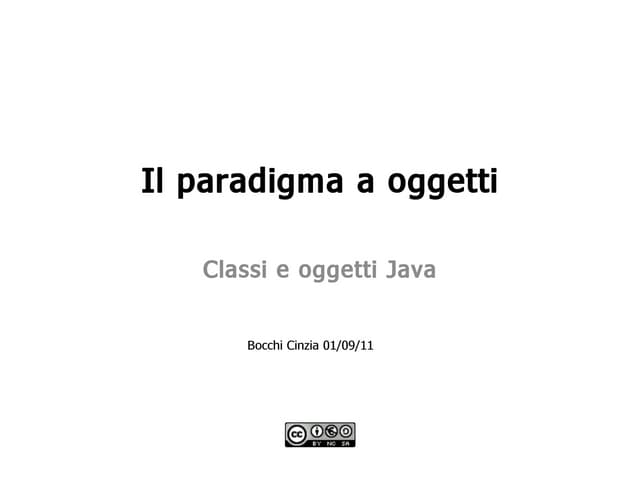 Classi E Oggetti Java Ppt
