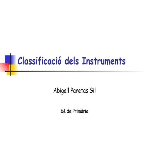 Classificació Dels Instruments | PPT