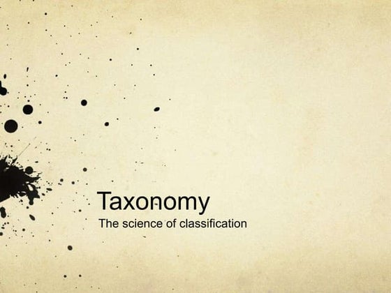 Taxonomy | PPT