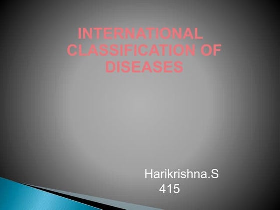 International classification of disease | PPT