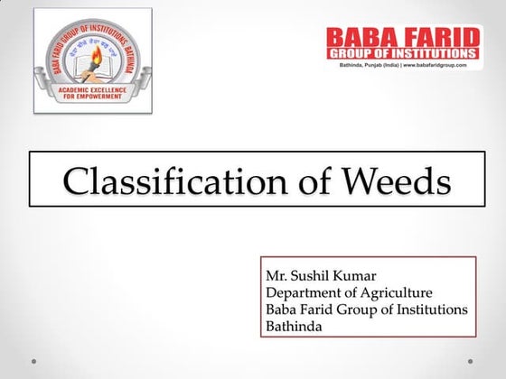 Classification of weeds | DOCX