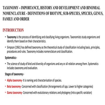 insect taxonomy importance systematics and classification | PPTX