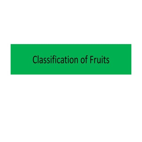 Classification of fruits | PPTX