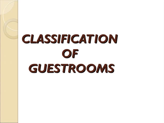 TYPES OF ROOMS IN HOTEL | PPTX