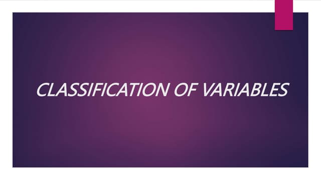Types of variables in research | PPTX