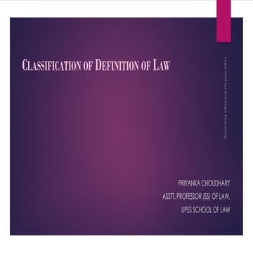 Classification and definition of law | PDF