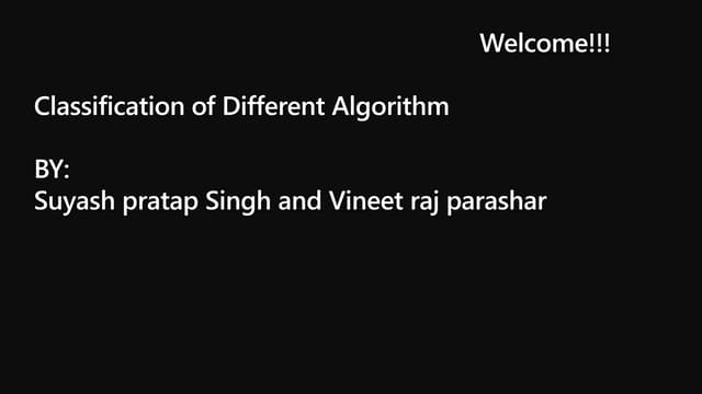 Classificationand Different Algorithm Ppt