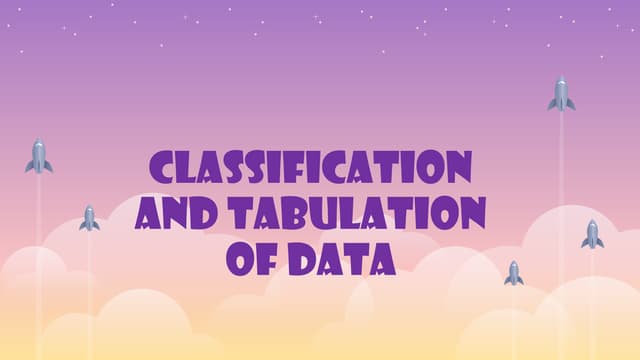 Classification And Tabulation Of Data For I Bsc Ii Semesterppt Databases Computer Software
