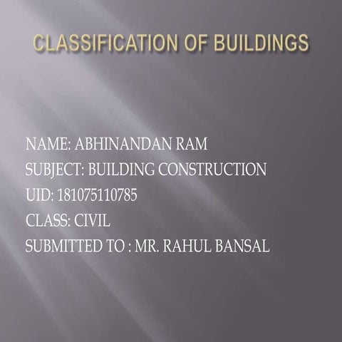 Classification of building | PPTX