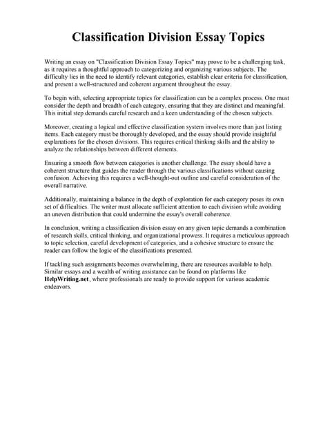 Types Of Classification Essays.pdf