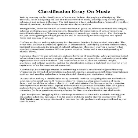 Classification Essay On Music.pdf