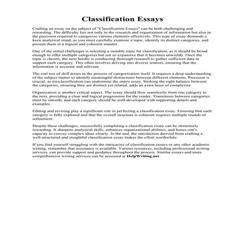 Classification Essays. PPT - Classification Essay PowerPoint ...