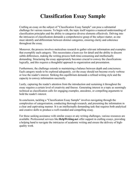Classification And Division Essay Example.pdf | Homework and Study ...