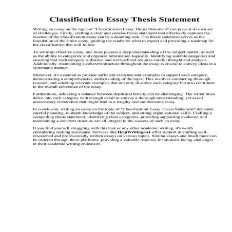 Classification Essay Thesis Statement.pdf